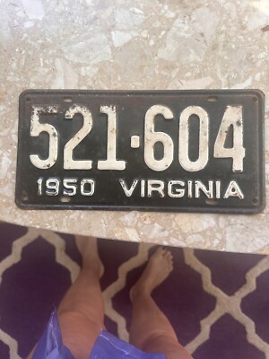 1950 Virginia License Plate Vintage Collectible #521-604 | eBay