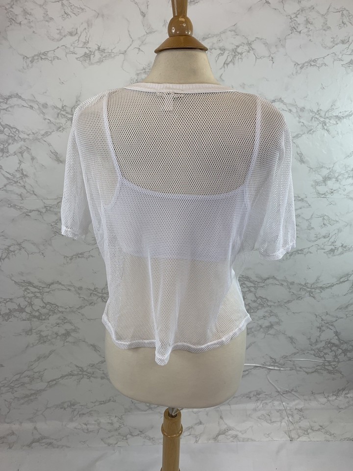 Urban Outfitters Silence + Noise Women's White Net Shirt Sz Xs | eBay