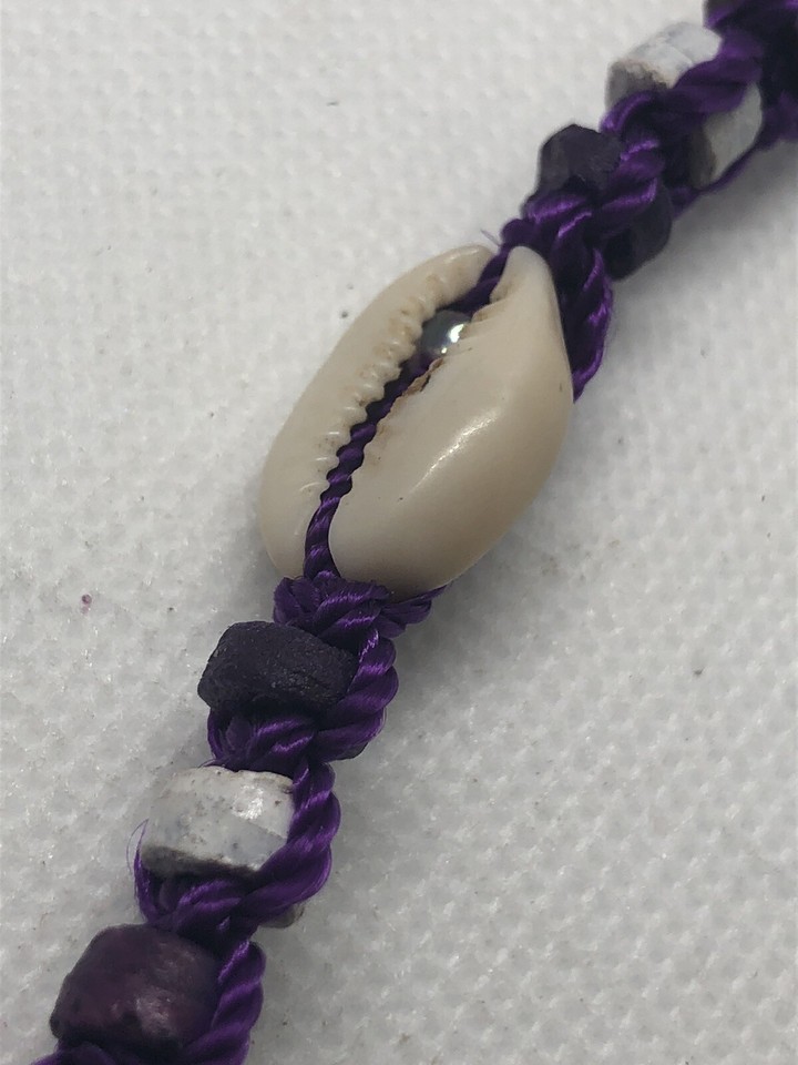 Pooka Shell Purple Flower Necklace | eBay