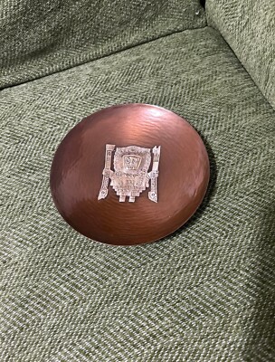 Vtg MCM Vichy Peru Solid Hammered Silver Copper Inca God Display Plate ...