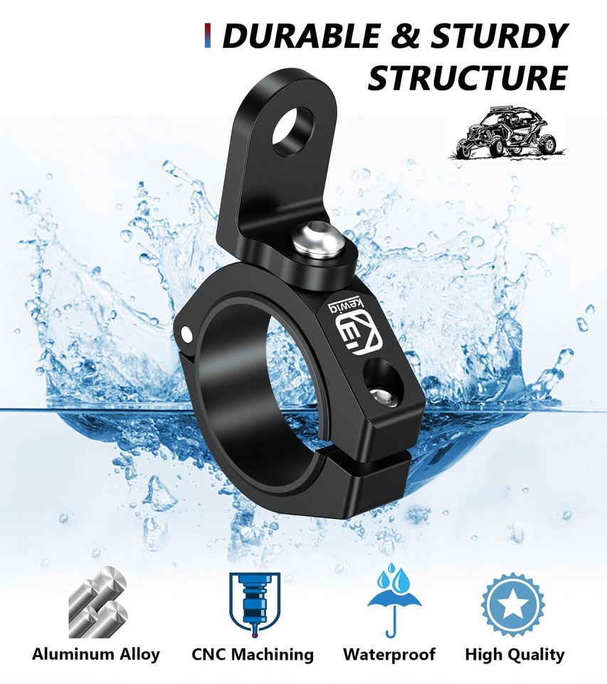 2 PCS UTV Whip Light Mounts, Sturdy Aluminium Alloy UTV Whip Flag ...