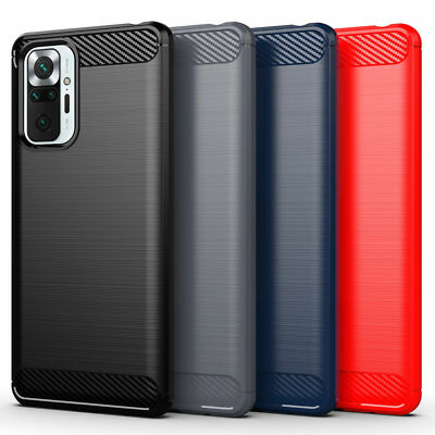 For Xiaomi Redmi Note 10 / 10S Case Shockproof Carbon Fiber Slim Soft ...