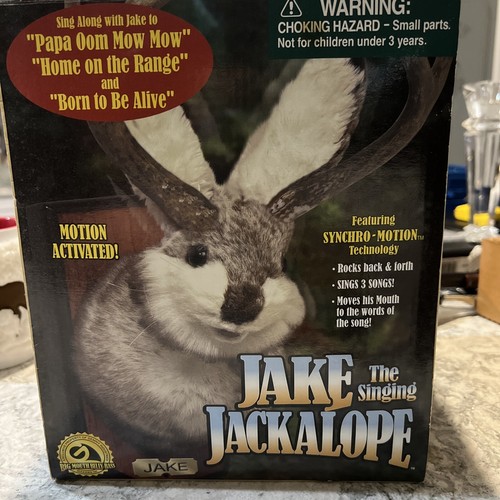 15” Gemmy Singing Animated Jake the One Eyed Jackalope Wall Hanging ...