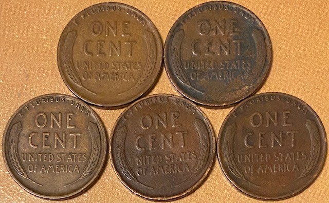 1931-P 1932-P&D 1933-P 1933-D (5) COIN LOT LINCOLN CENTS/FAST SECURE ...