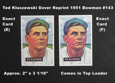 TED KLUSZEWSKI Dover Reprint of 1951 Bowman Card #143 _ Card (E) on ...