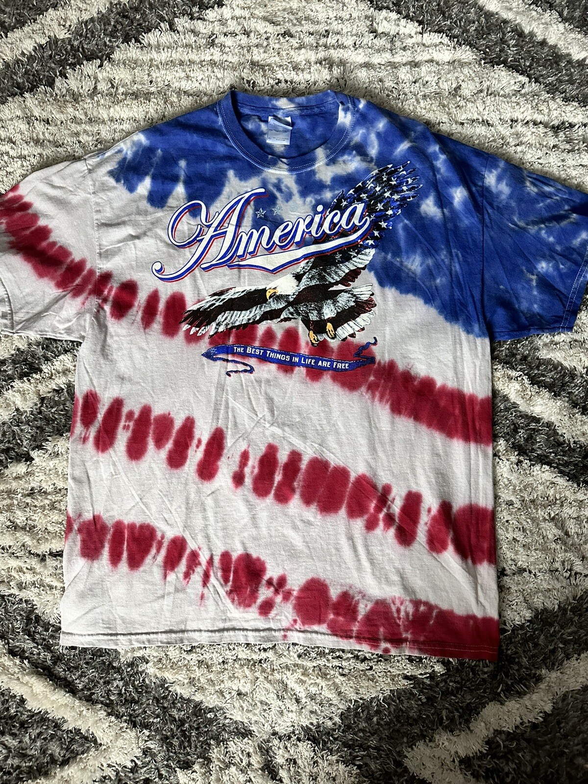 Vintage America Bald Eagle American Flag Tye Dye Shir… - Gem