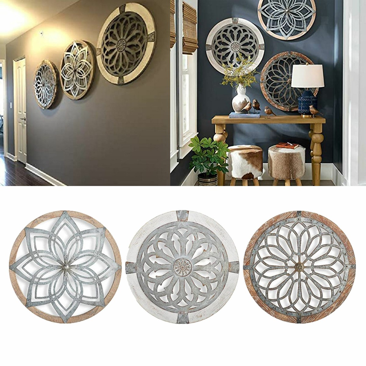 Metal Backsplash Medallions Stratton Home Decor Modern Farmhouse Brown
