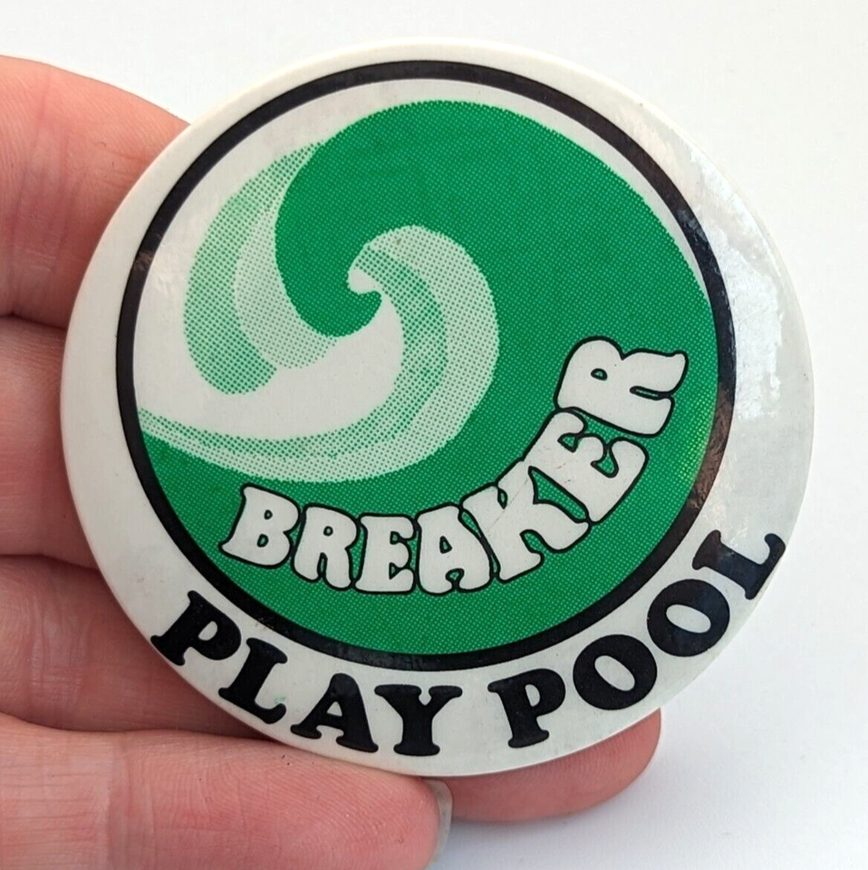 Vtg BREAKER PLAY POOL Surfing 1970's 1980's Badge Pin (P1428) | eBay UK