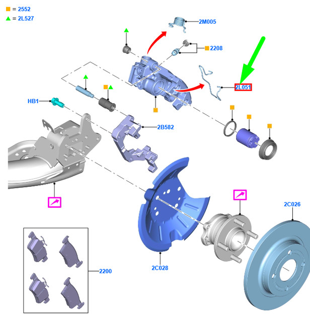 FORD FIESTA MK7 REAR BRAKE FIXING PARTS KIT 4387370 2T14-2L051-CA ...