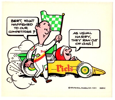 Piel's Beer Bert & Harry Sticker 1976 Race Car | eBay