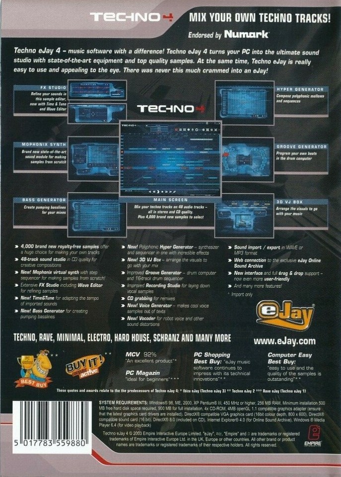 TECHNO EJAY 4 - Music Track Creation Studio - PC CD-ROM Brand New UK | eBay