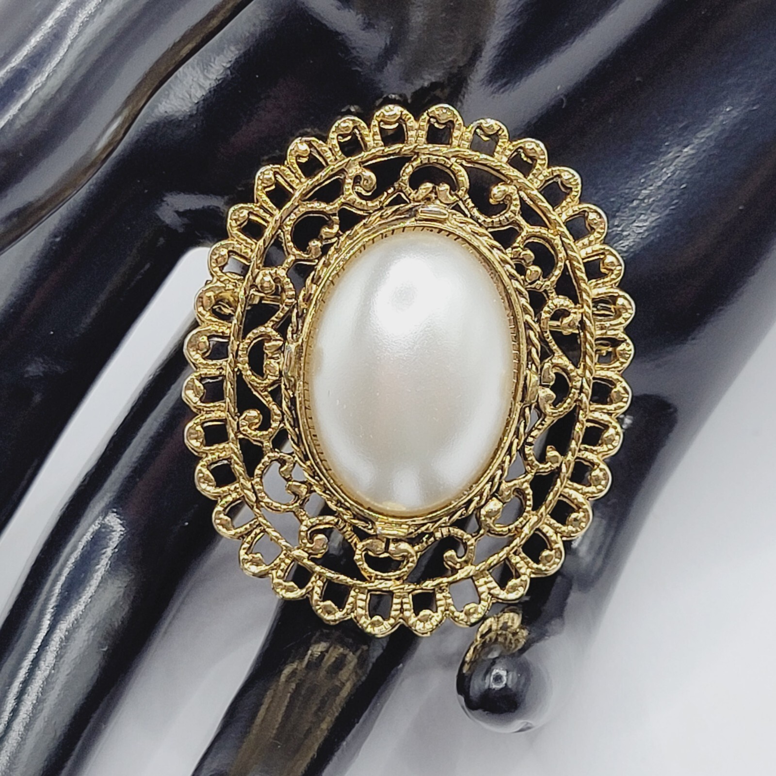 Baroque Edwardian Style Filigree Frame Antiqued Gold … - Gem