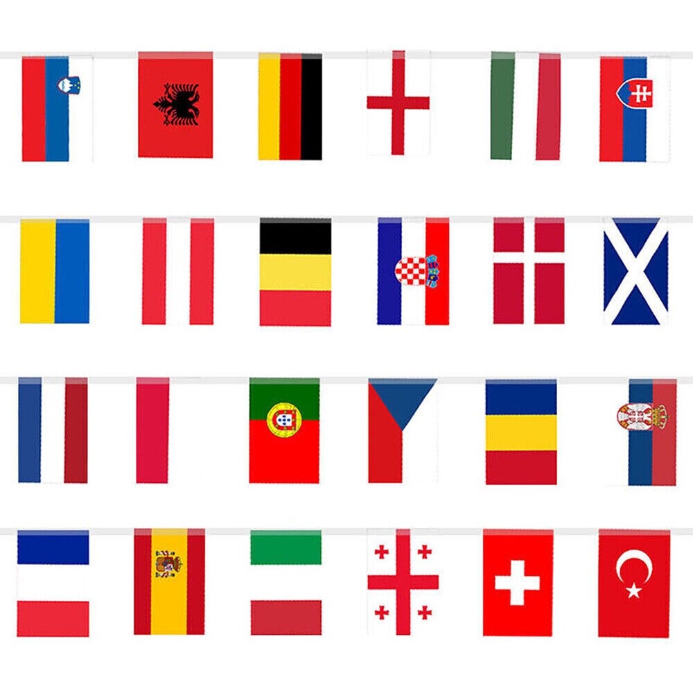 🔥 27FT EURO Fabric Flags Bunting 24 Nations England Scotland 🔥 | eBay