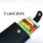 Credit Card Holder Wallet with Pull Tabs Slim Leather RFID Blocking ...