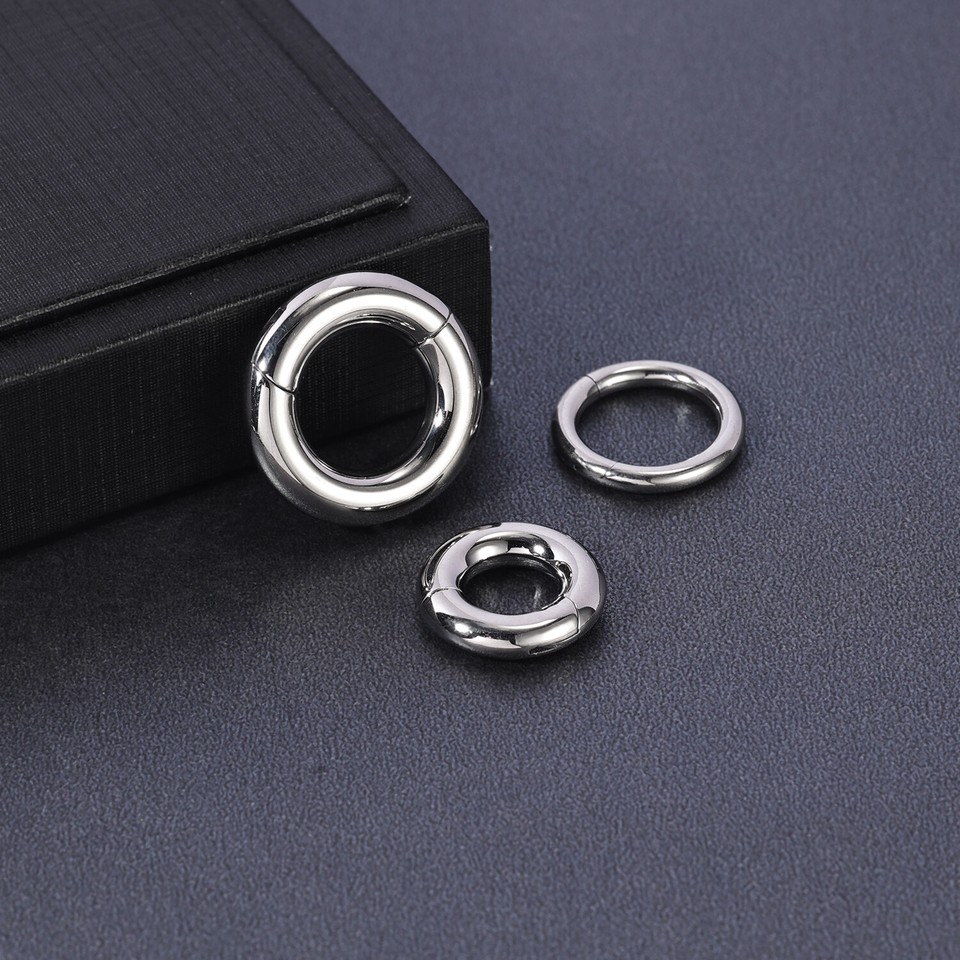 2G-12G Titanium Hinged Large Septum Ring Clicker Ear Gauge Hoop Earring ...