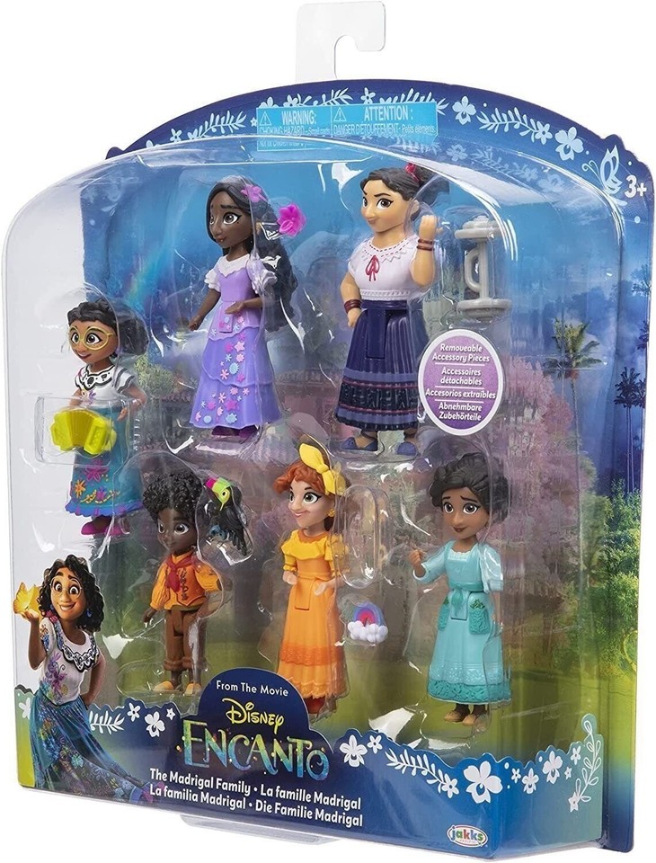Disney Encanto Doll Figures, The Madrigal Family 6-Pack Set Each with ...