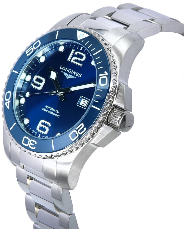 Longines HydroConquest Sunray Blue With Super-LumiNova Dial 300M Mens ...