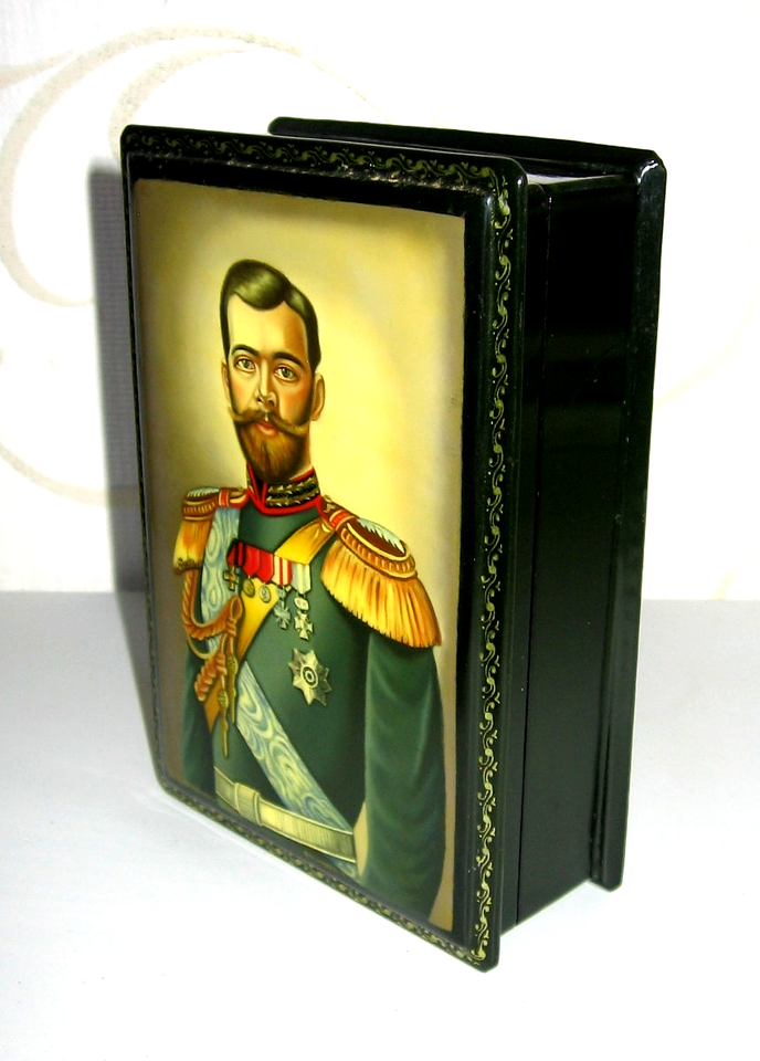 RUSSIAN LACQUER BOX - Tsar Nicholas II - Fedoskino, Russia - 2000 ...