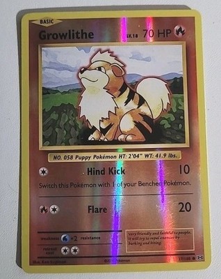 Growlithe Lv.18 70HP 2016 Holo Pokémon Card No 17/108 | eBay