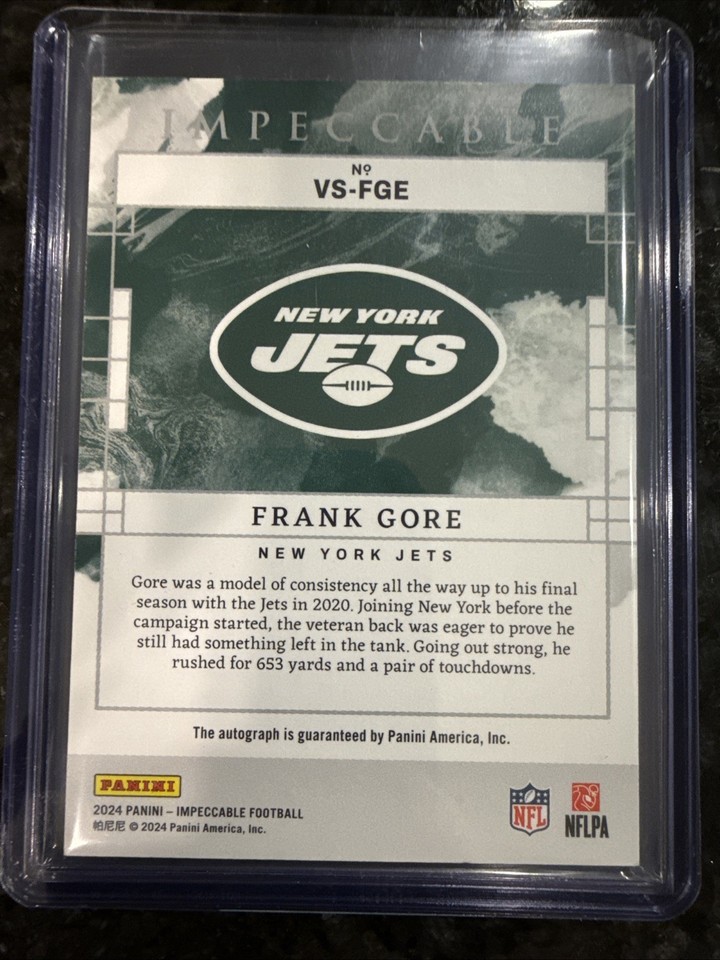 2024 Panini Impeccable - Frank Gore - Vibe Auto (On Card) /49 - #VS-FGE ...