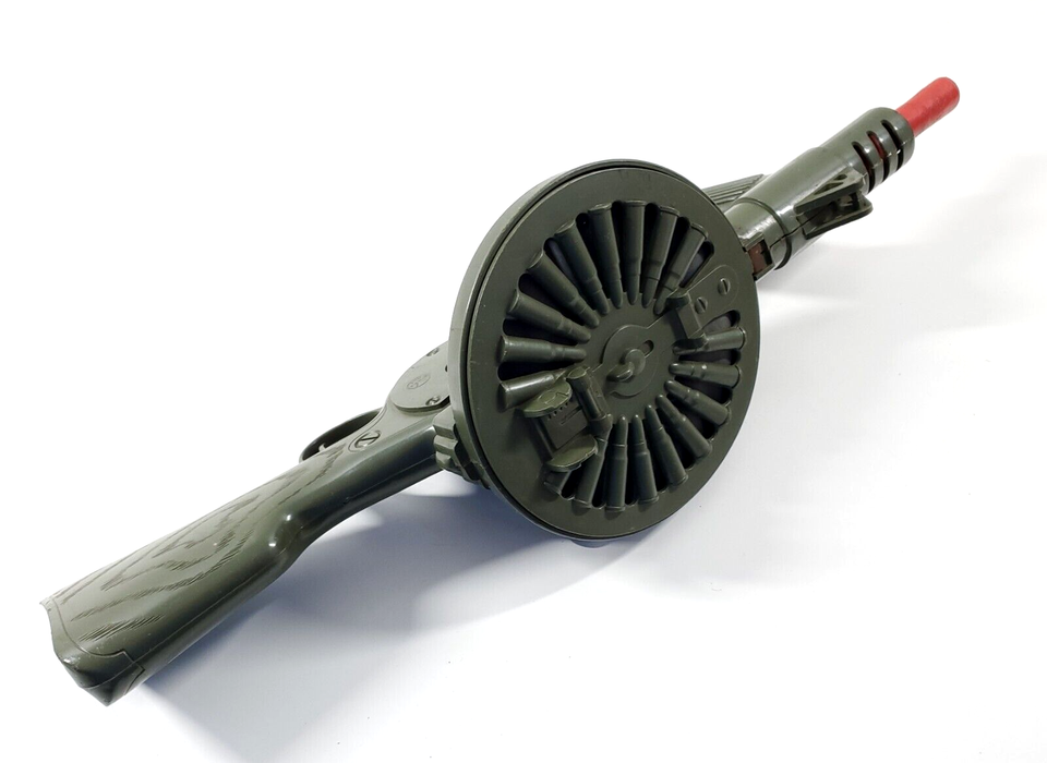 Vintage 1960s Marx US Army Green Toy Machine Gun Hand Crank Top Load | eBay