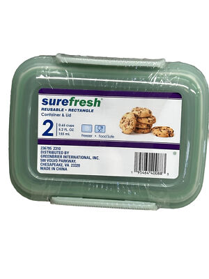 LOCK-TOP Snack Containers w Lids Stackable 5.2 Fl Oz, 1pk of 2pcs Green ...