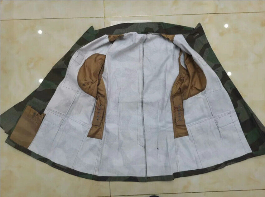 GERMAN WH M43 SPRING SPLINTER CAMO TUNIC JACKET WWII REPRO SIZE XL | eBay
