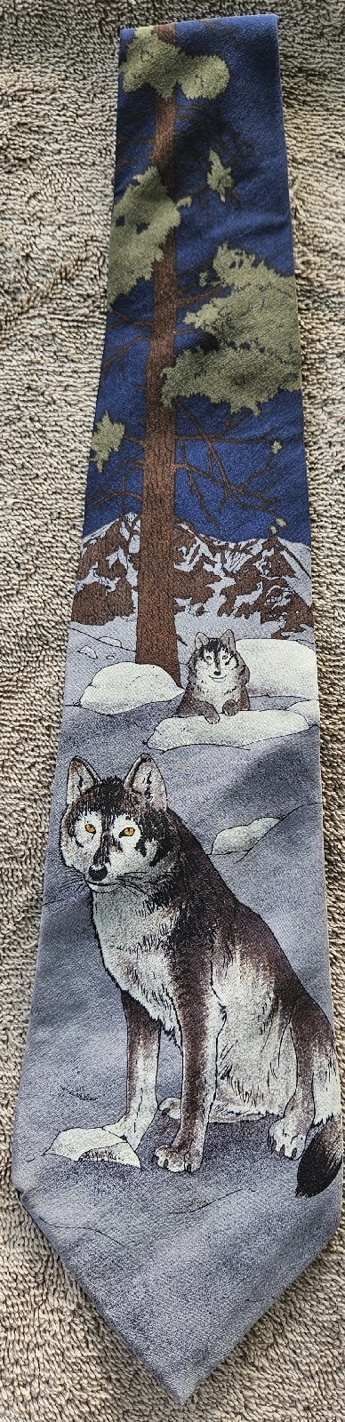 Gray Wolf Tie WWF Gray Wolves Men's 57" Silk Neck Tie | eBay