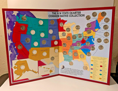 America's United States 39/50 quarter collection coin map 25c | eBay
