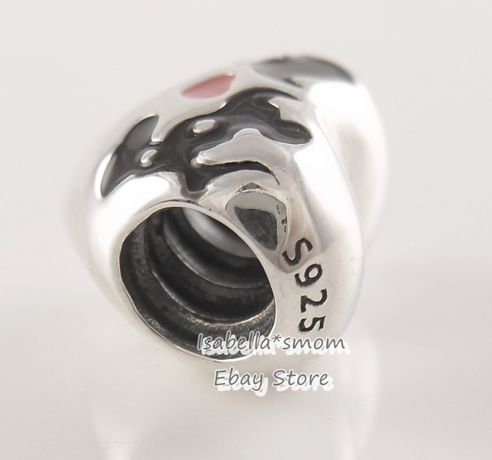 DISNEY Genuine PANDORA Enamel MICKEY MINNIE KISS HEART Charm 791443ENMX ...