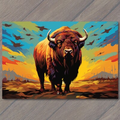 Art Print Vibrant Pop Art Buffalo in a Splash of Colors Colorful Fun 🎨🦬 ...
