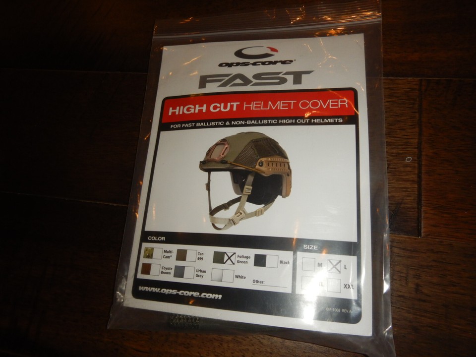 NEW * Ops-Core FAST High Cut Helmet Cover * Green * Solid Stretch LARGE ...