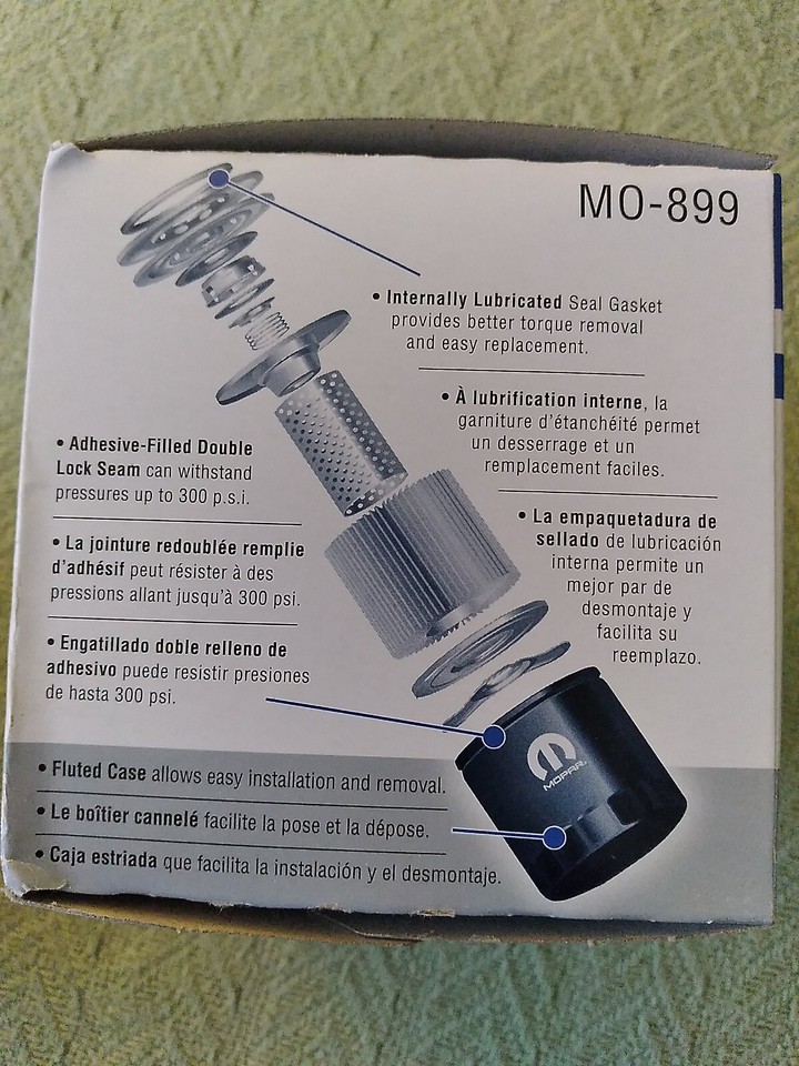 Mopar MO899 Engine Oil Filter Genuine Compatible w/ FIAT, Alfa Romeo ...