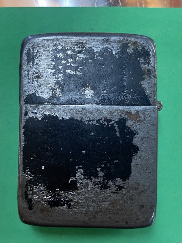 DOUBLE STAMPED WW2 Zippo Black Crackle 14 hole Lighter Super Rare WWII ...