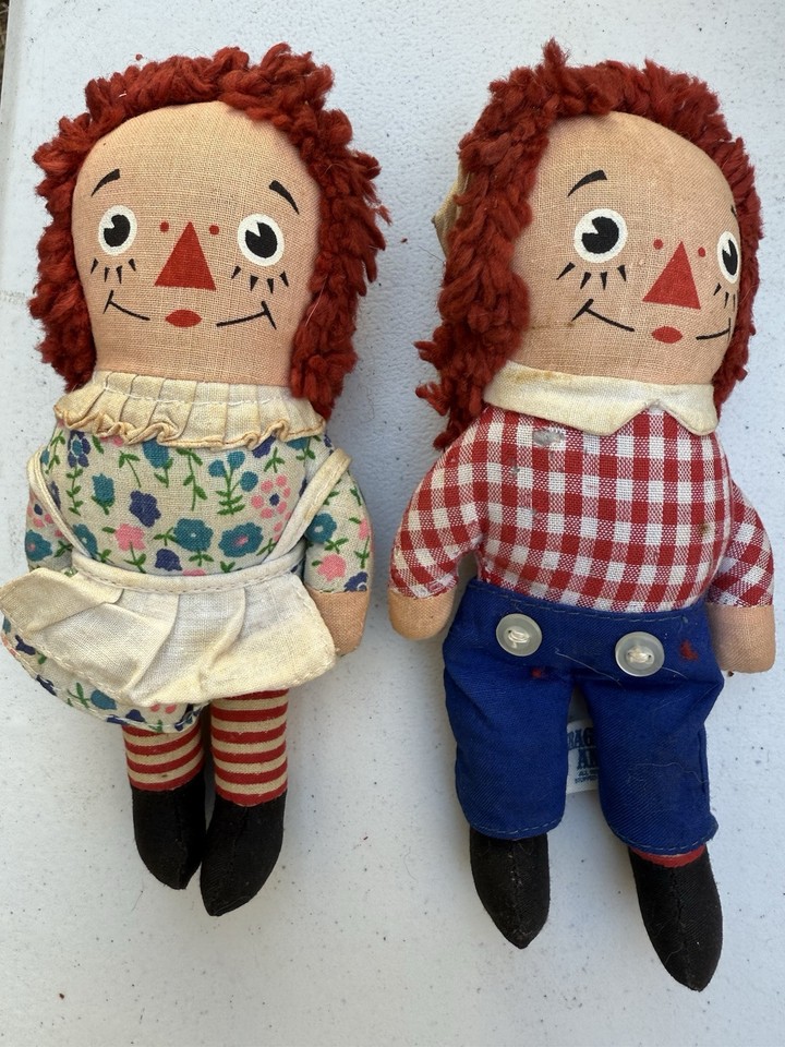 Vintage Original Raggedy Ann & Raggedy Andy 7" Dolls Knickerbocker. | eBay