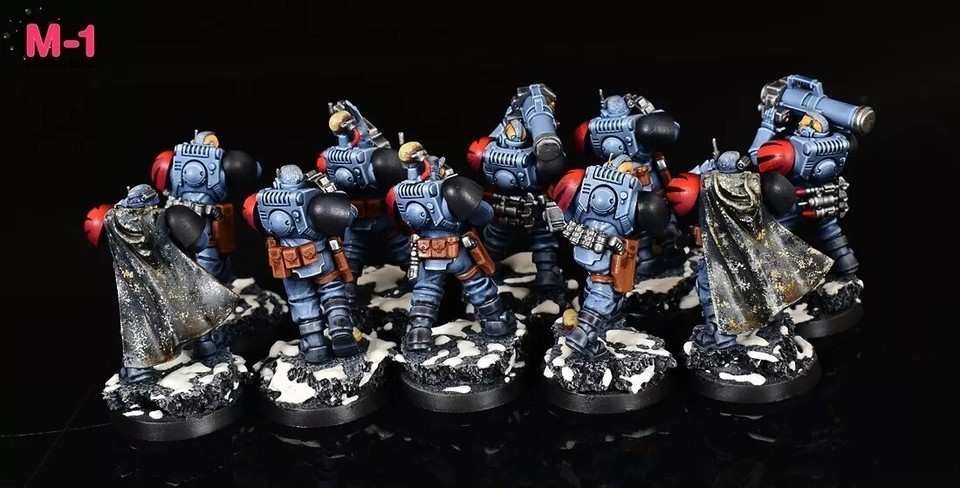 Warhammer 40k Primaris Marines Space Wolves Scout Squad M1 painted | eBay