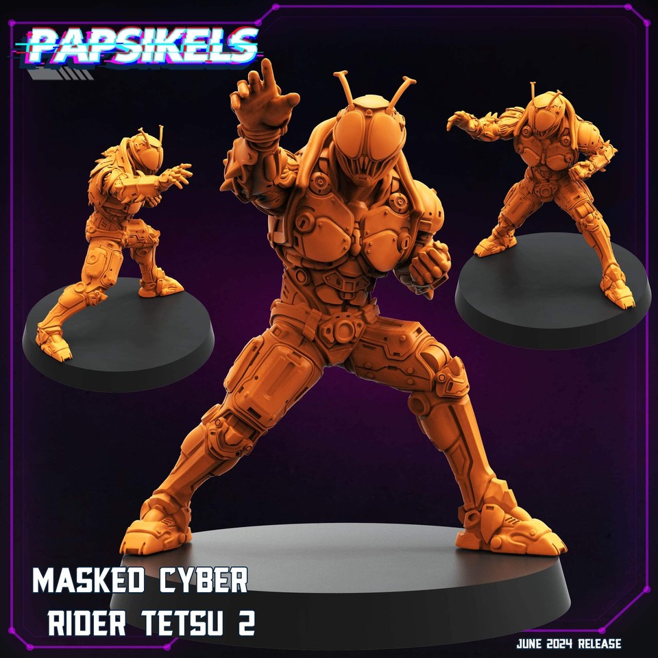Masked Cyber Rider Tetsu Miniatures | Cyberpunk Sci-Fi Miniature ...