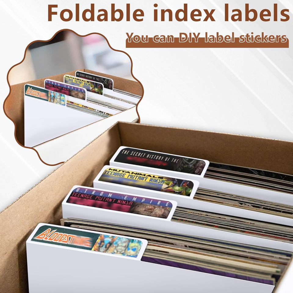 Comic Book Dividers, 50 Pack Cardboard Comic Book Dividers with Tabs ...