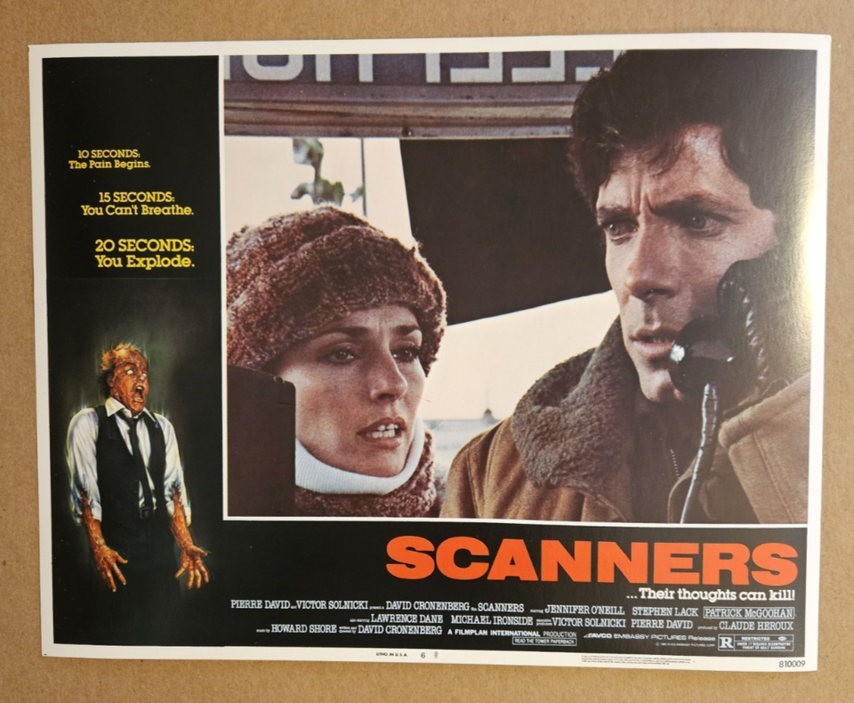 SCANNERS 1981 Orig. COMPLETE 11"X14" Lobby Card Set of 8 David ...