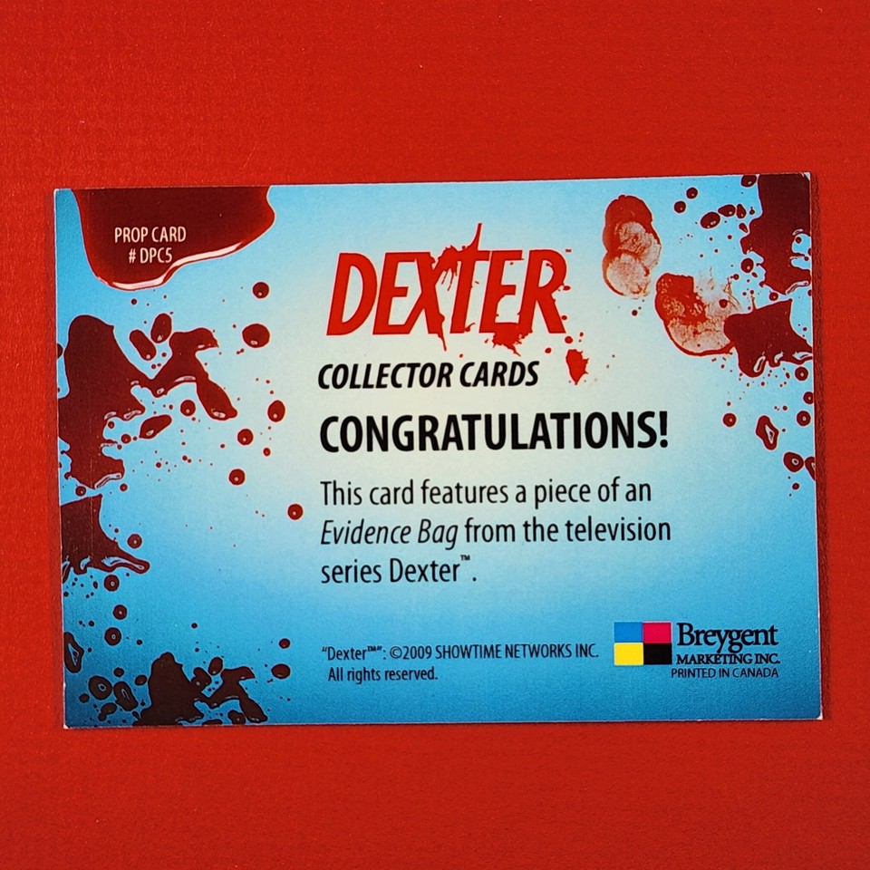 P. PWE-THICK 2009 dexter 1 2 prop evidence bag #dpc5 Michael C. Hall ...