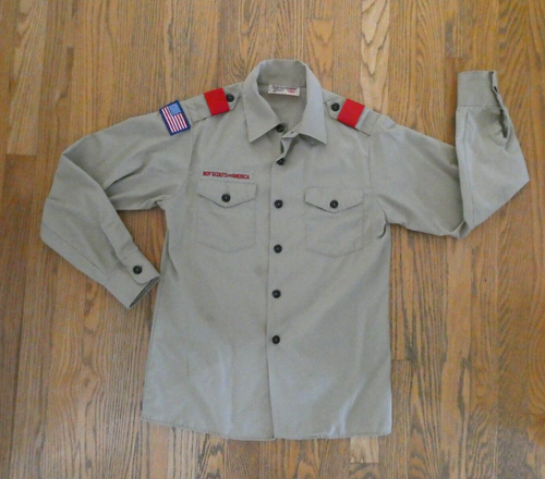 Boy Scouts of America BSA UNIFORM SHIRT Button Up Long Sleeve Youth L ...
