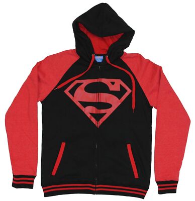 Superman Superboy Mens Zip Up Hoodie Sweatshirt - Varisty Style Pic | eBay