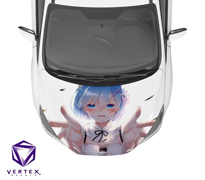Rem Re:Zero Anime Hood Wrap Weatherproof Vinyl Decal 50" X 60" | eBay