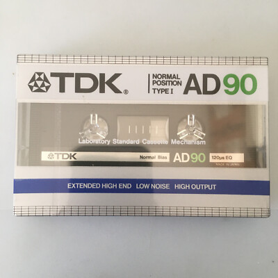 TDK AD90 Blank Audio Cassette Tape Type I Acoustic Dynamic 1984 Made ...