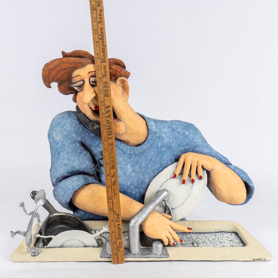 Stephen Hansen Sculpture Dish Runs Away with Spoon Papier Mache 6x19x23 ...