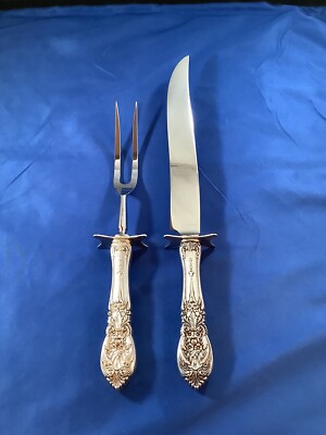 International Richelieu Sterling Silver LARGE Turkey Carving Set Fork ...