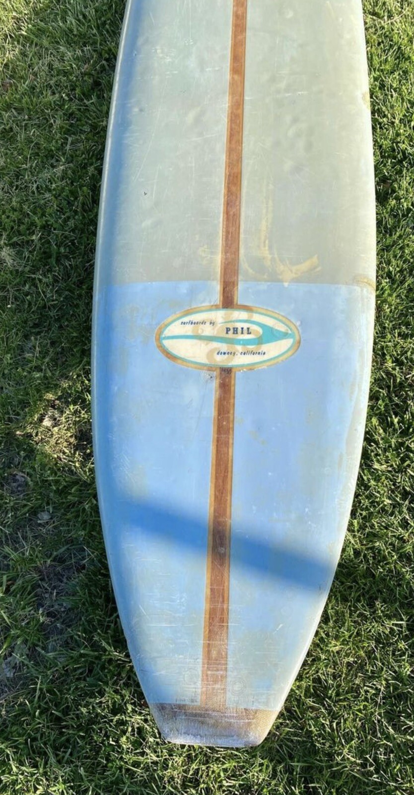 Vintage Blue Surfboard by Phil Sauers Surf Board Downey California ...