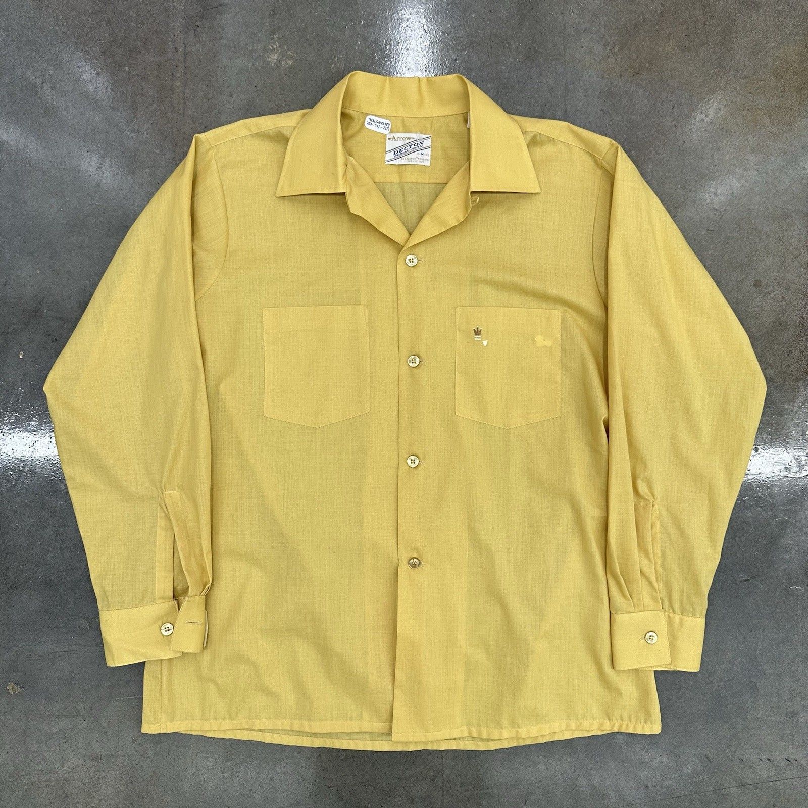 Vintage 60s Arrow Sanforized Loop Collar Shirt M Long… - Gem