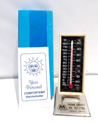 NEW IN BOX vintage MARATHON GAS STATION advertising THERMOMETER ohio ...