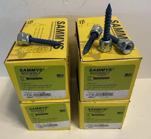 4 Boxes 99 Pcs. SAMMYS 8059957 Screw Concrete Anchor,1-3/4" For 3/8 ...